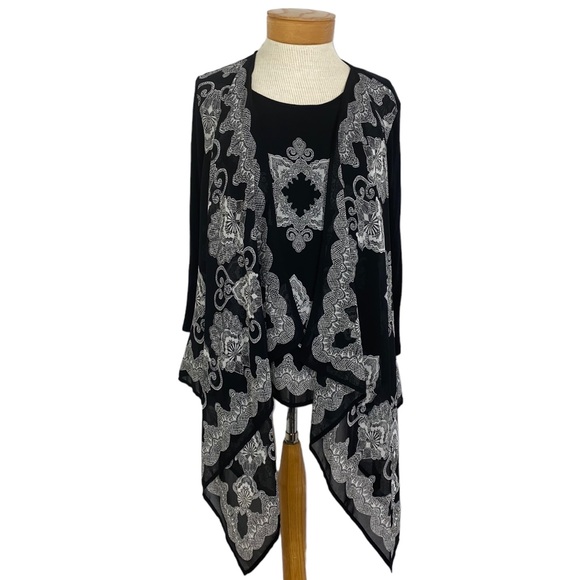 Rafaell | Tops | Rafaella 2 Pc Set Flyway Cardigan And Tank Back And ...